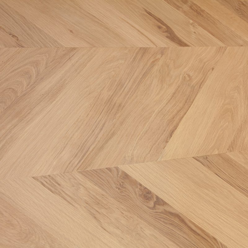 New Oak Chevron Flooring installation at Mylor, With A Natural Finish ...