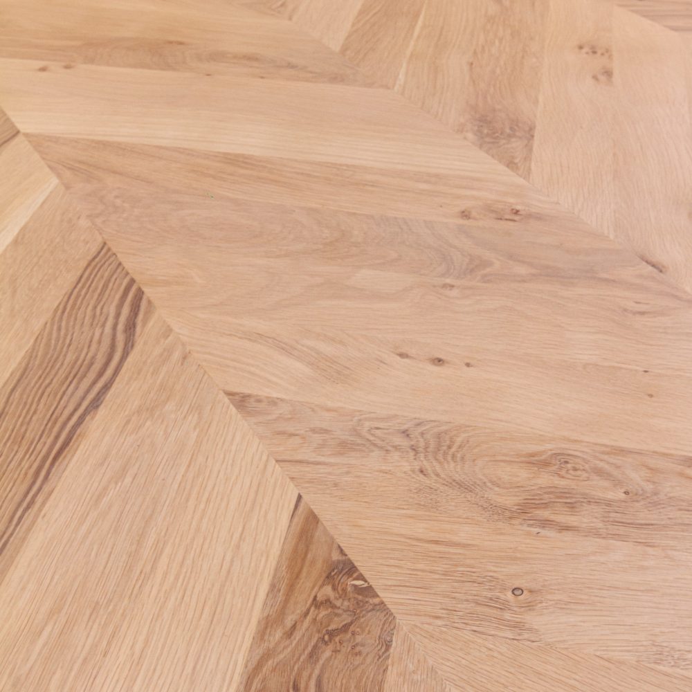 New Oak Chevron Flooring installation at Mylor, With A Natural Finish ...